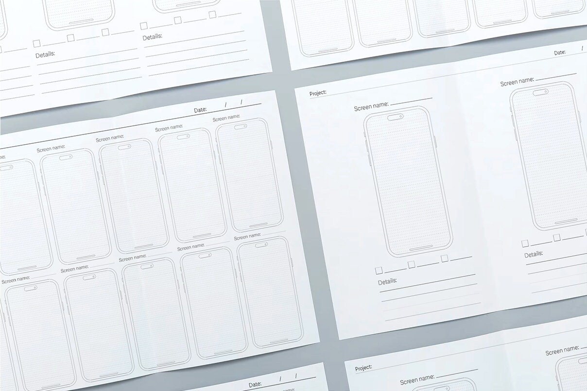 Printable Wireframe Sketching Sheet for UX UI Design PDF - Etsy