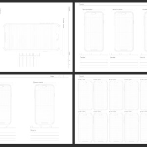 Printable Wireframe Sketching Sheet for UX UI Design PDF - Etsy