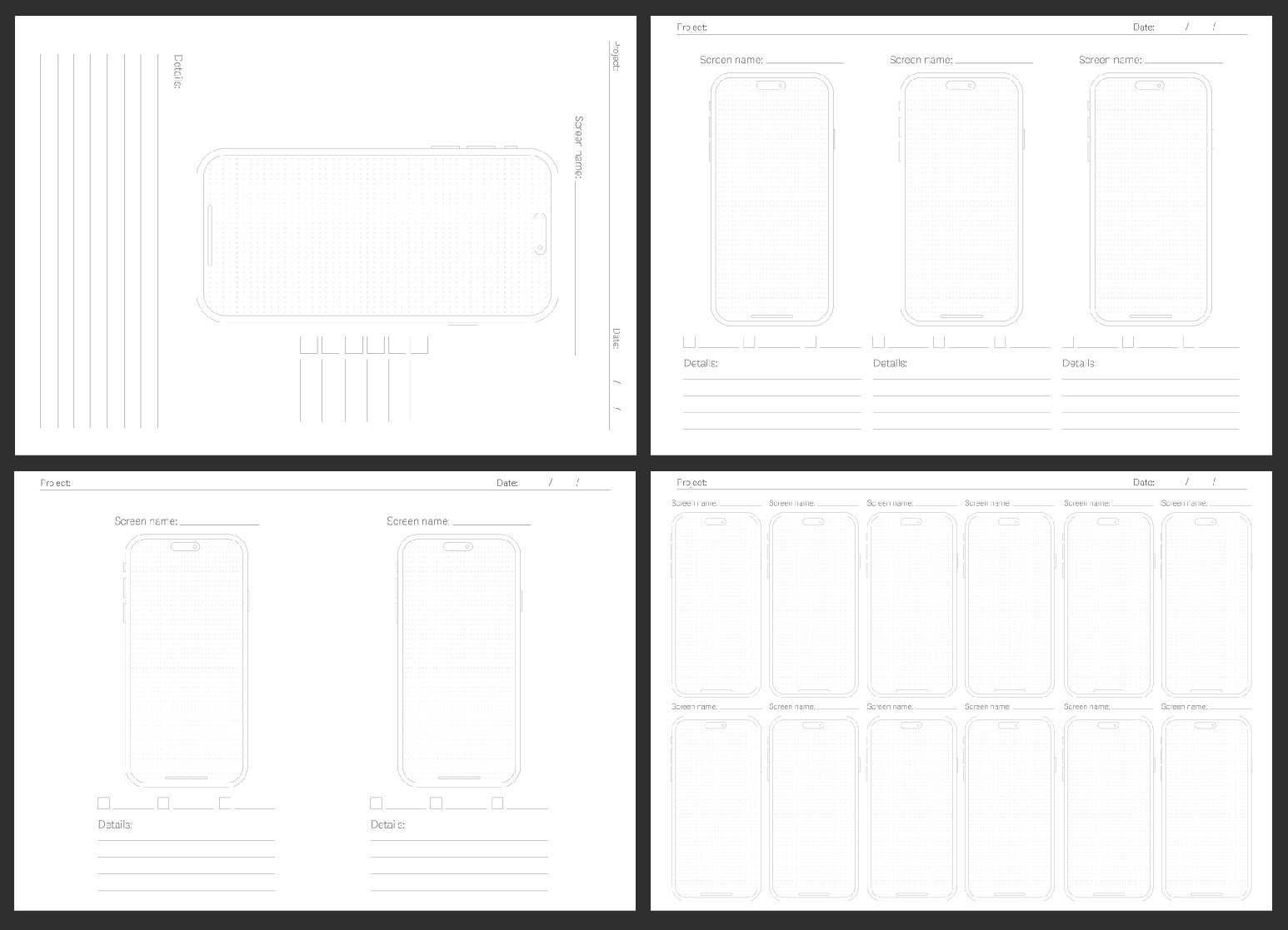 Printable Wireframe Sketching Sheet for UX UI Design PDF - Etsy