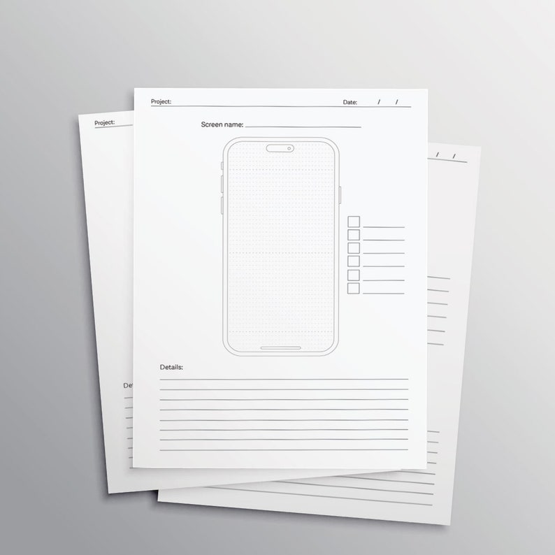 Printable Wireframe Sketching Sheet for UX UI Design PDF - Etsy