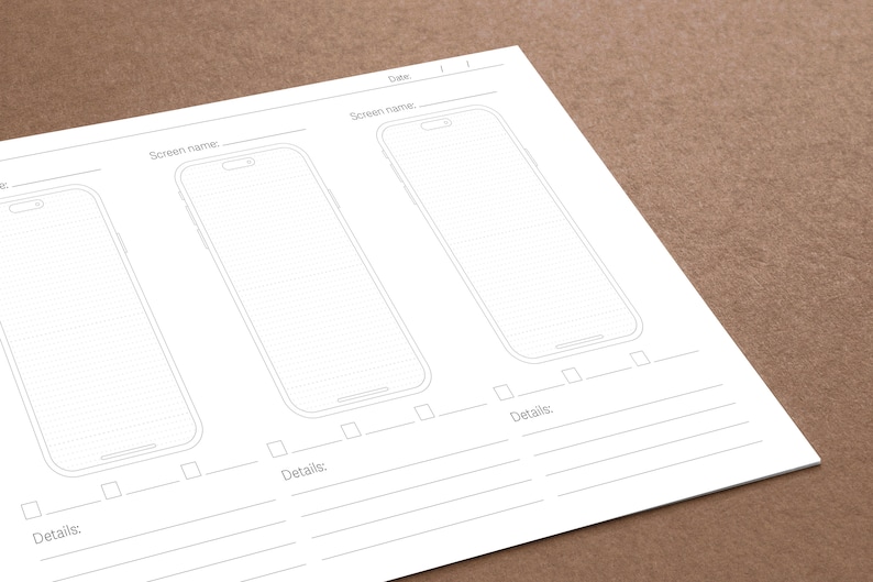 Printable Wireframe Sketching Sheet for UX UI Design PDF - Etsy