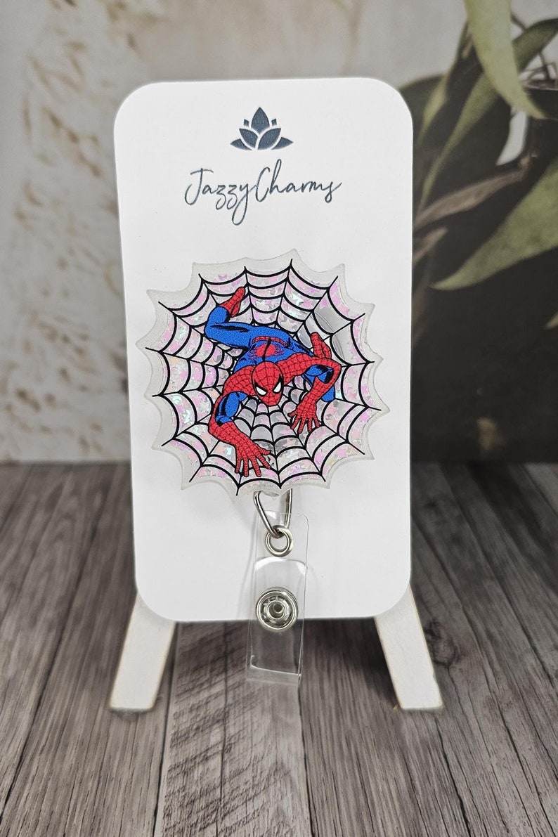 Spider Hero Glittery Shaker With Spidey Websbadge Reel - Etsy