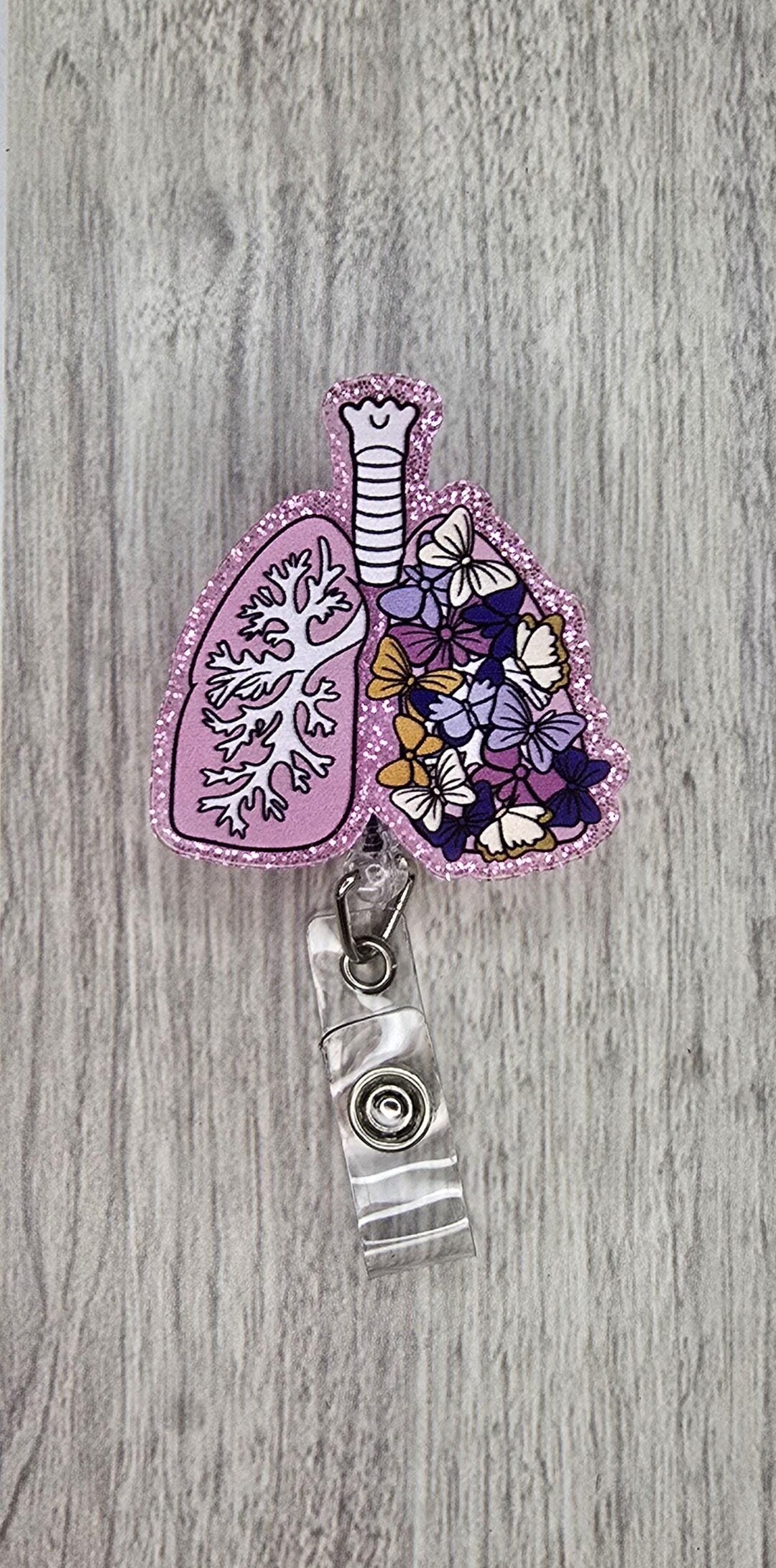 Cute Pink Glitter Butterfly Lungs Respiratory Therapy, Lung Cancer ...
