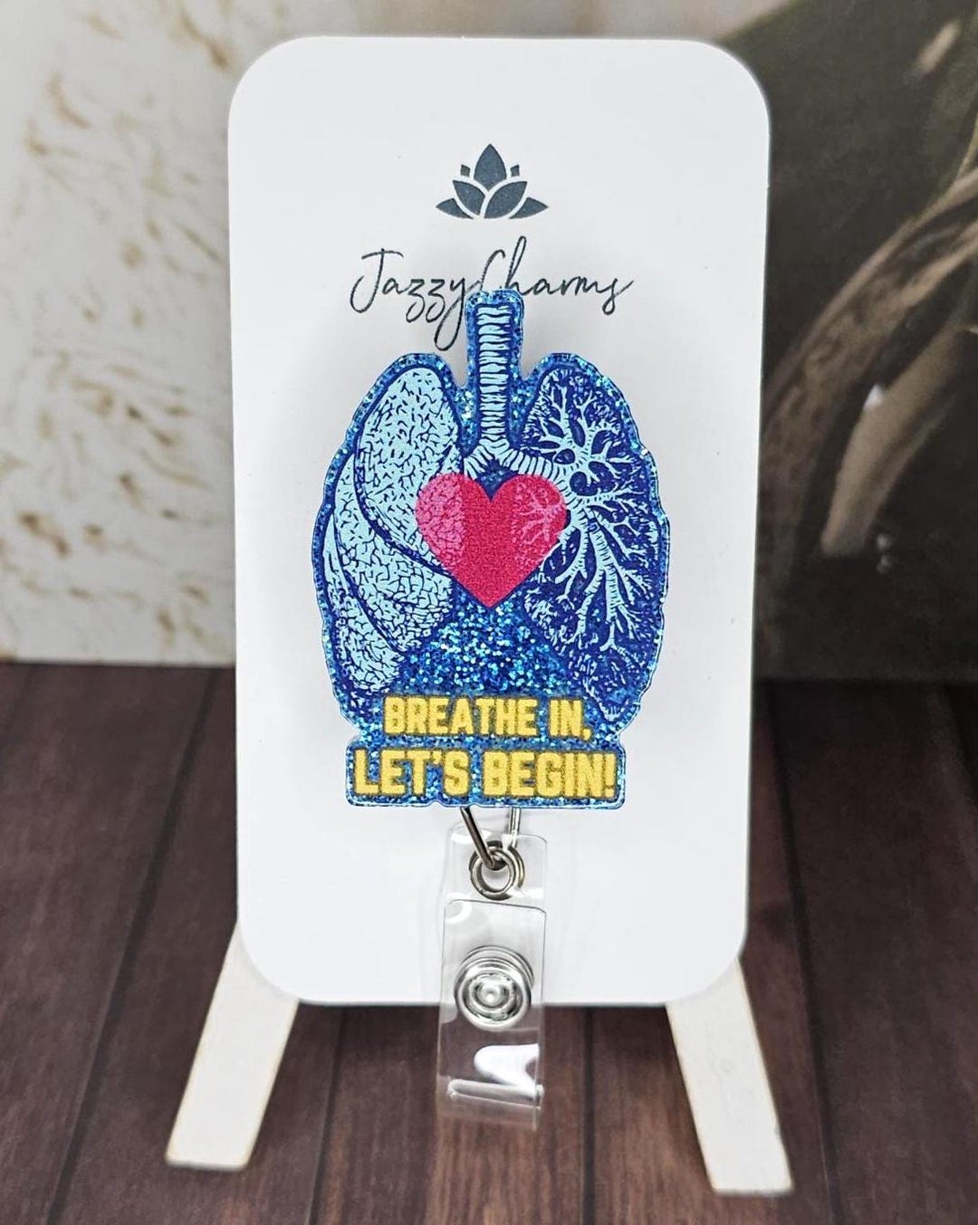 RT Respiratory Tech Lungs Medical Worker Badge Reel for Healthcare ...