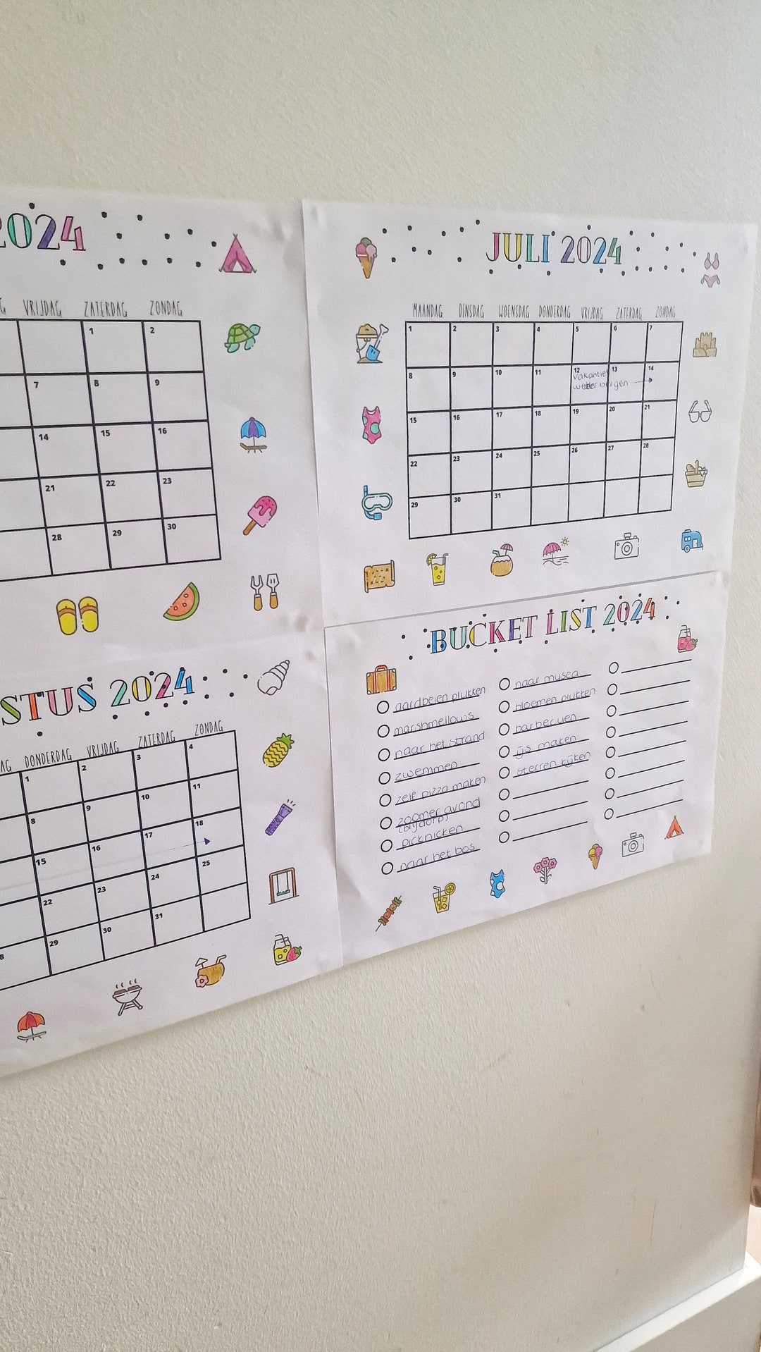 Summer Calendar 2024 (including Bucket List) - Etsy