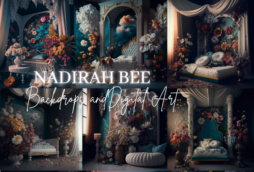 Surreal Floral Room Backdrops, Studio Backdrop Overlays, Digital ...
