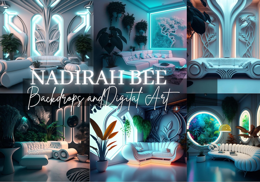 Futuristic Room Digital Backdrop Collection 1 Whimsical Colorful ...