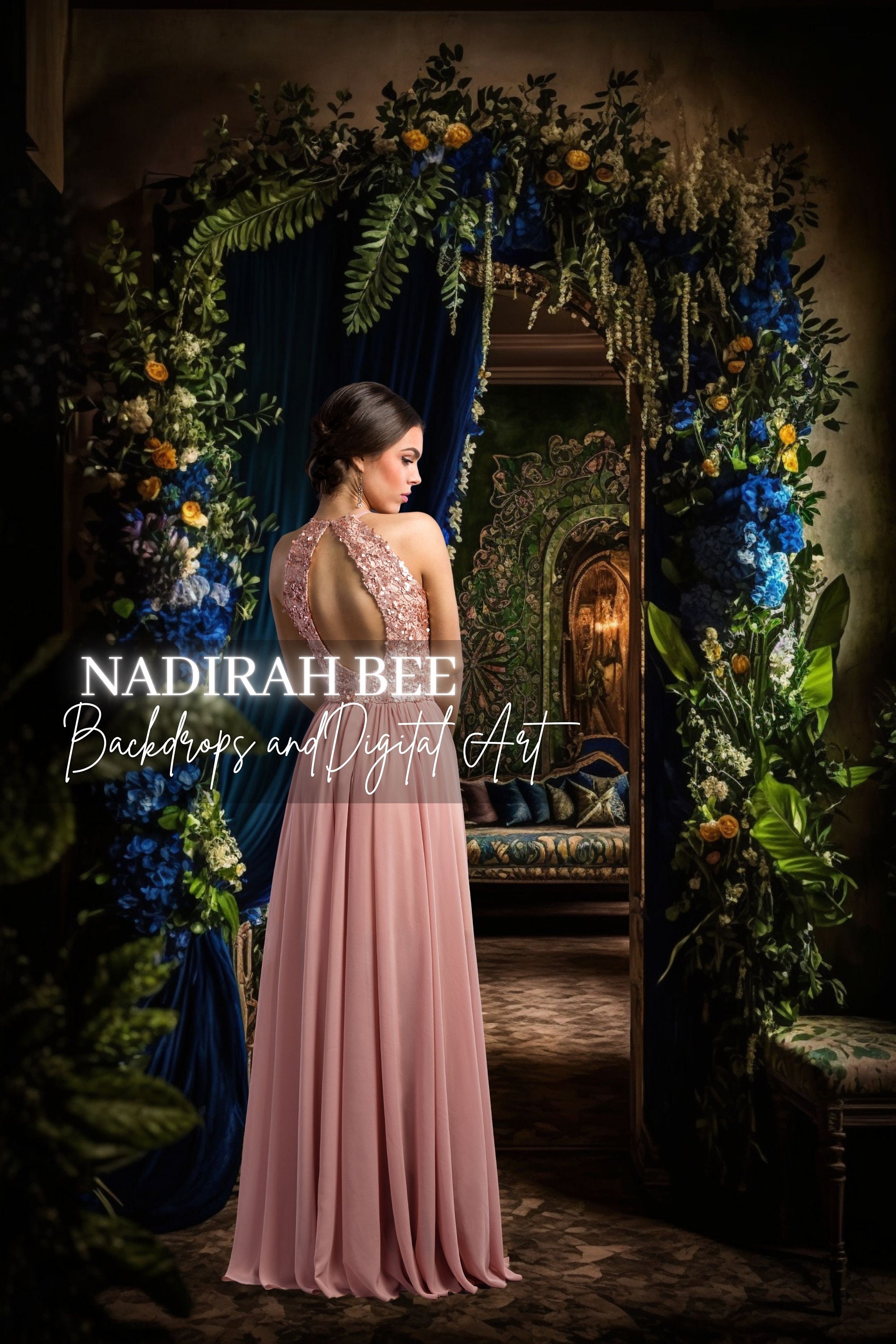 Royal Maternity Backdrop Overlays Floral Room Backdrops - Etsy