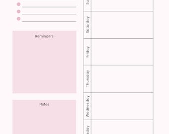 Pink Weekly Planner Bundle Printable Planner Digital Download 6 Designs ...