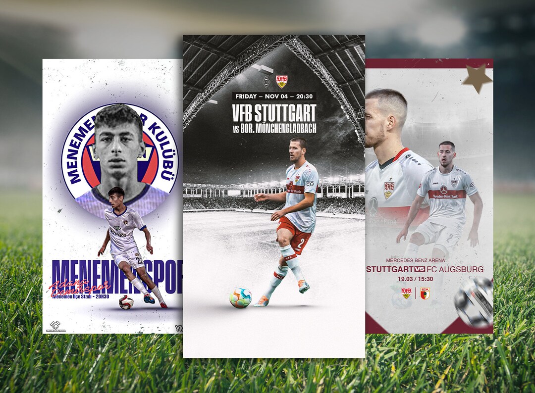 Photoshop Sports Template Matchday Graphics - 3 Templates Included ...