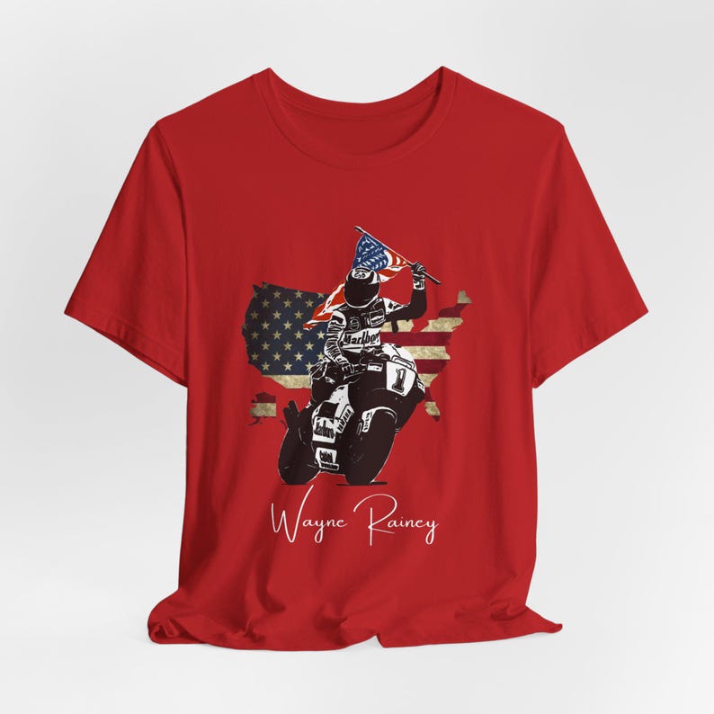 Wayne Rainey Champion Motorcycle Racing T-shirt | Distressed USA Flag ...