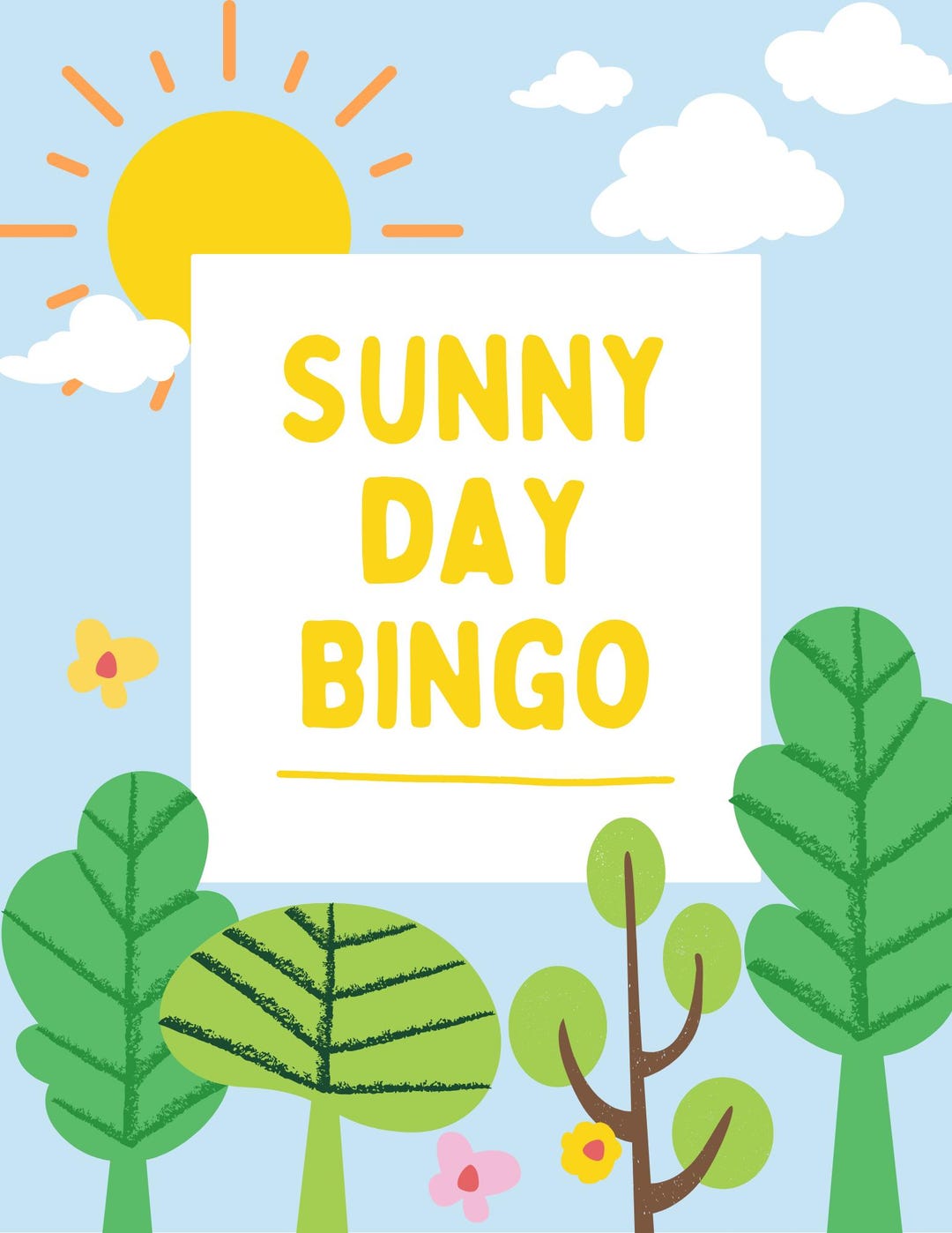 Sunny Day Bingo Print - Etsy