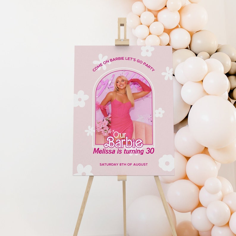Pink 30th Birthday Party Sign Customizable Hens/bachelorette - Etsy