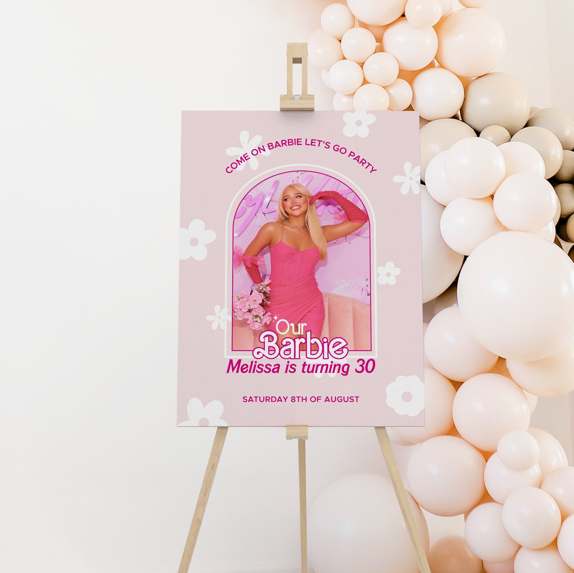 Pink 30th Birthday Party Sign Customizable Hens/bachelorette - Etsy