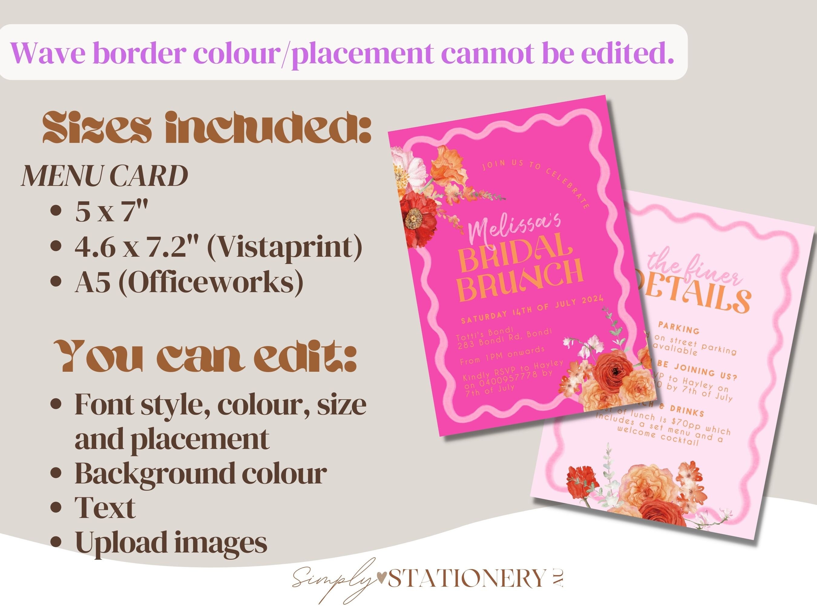 Bridal Shower Wavy Invite Customizable Orange and Pink - Etsy Australia