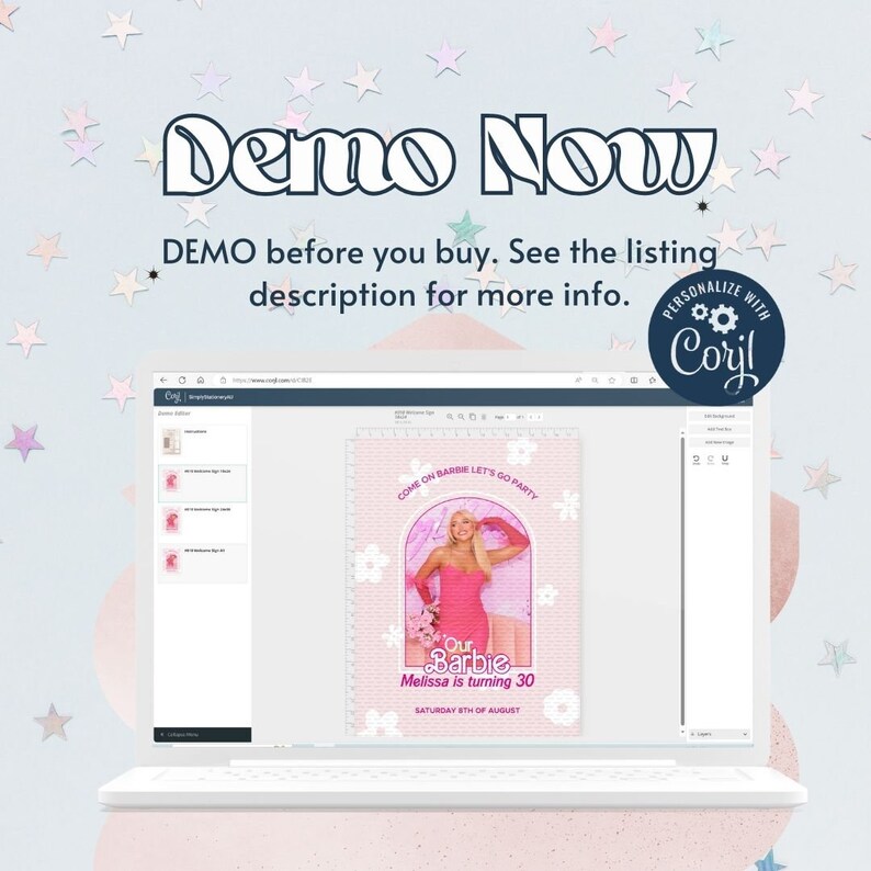 Pink 30th Birthday Party Sign Customizable Hens/bachelorette - Etsy