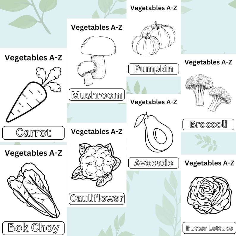 Printable Vegetable Coloring Book Activity for Kids of Any Age, Learn ...