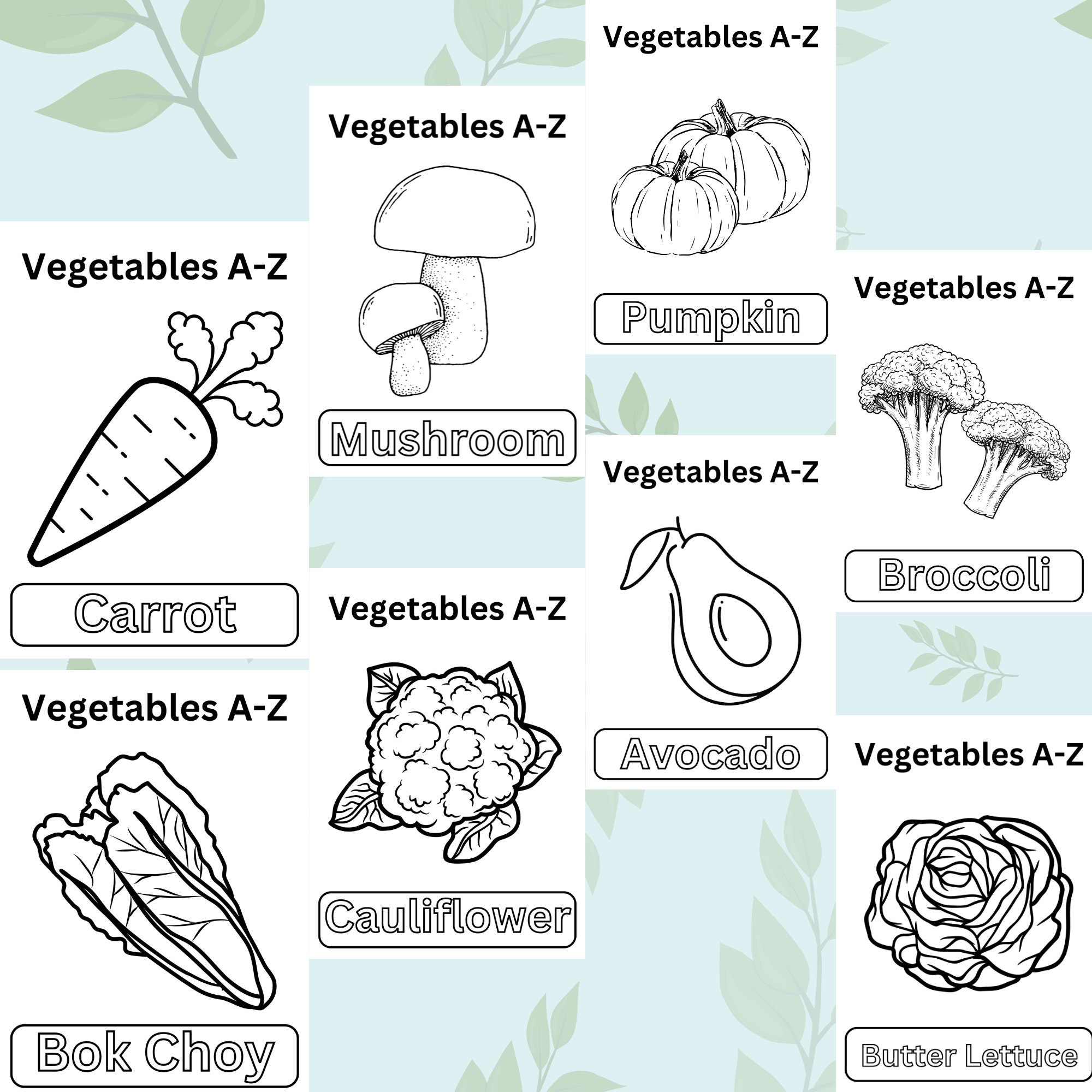 Printable Vegetable Coloring Book Activity for Kids of Any Age, Learn ...