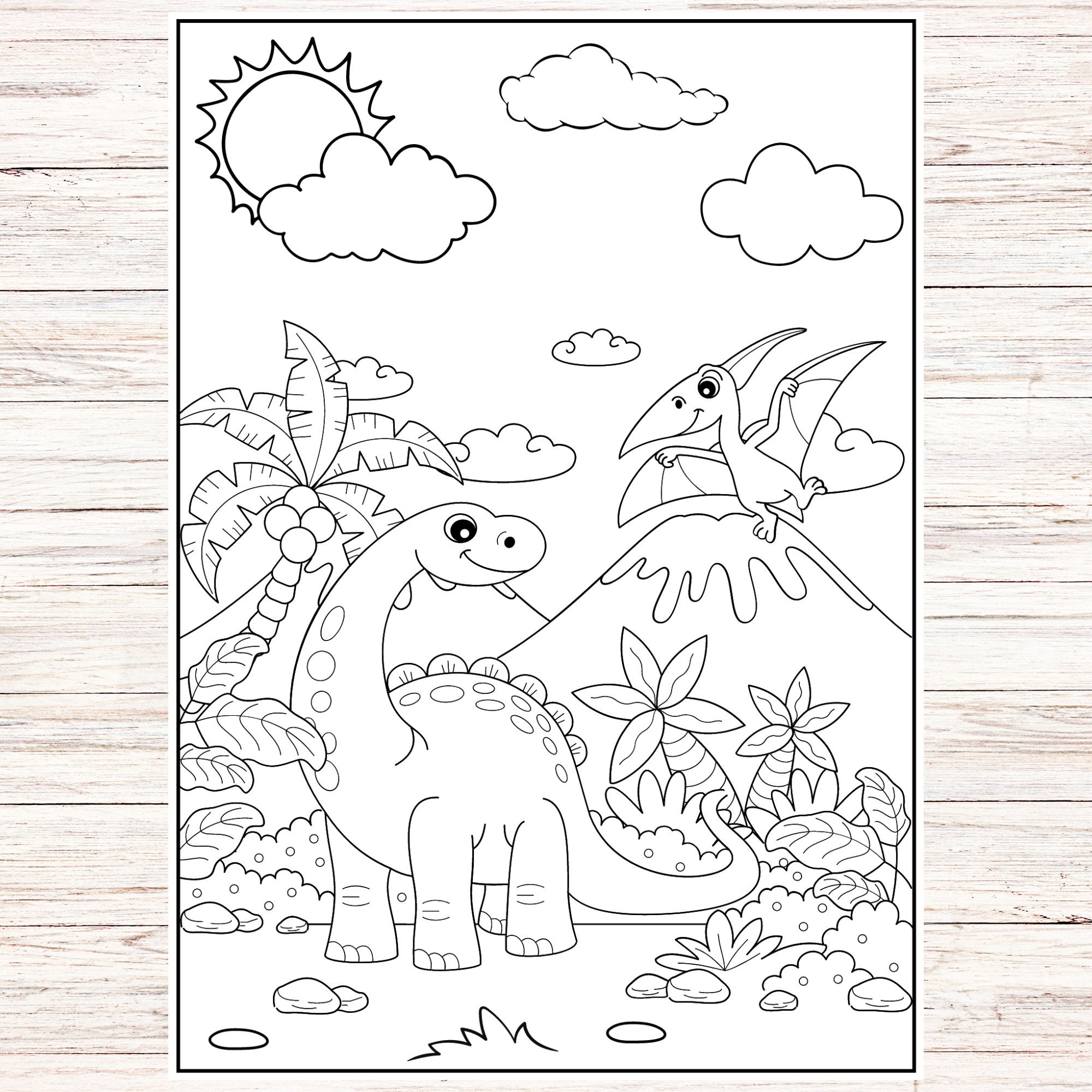 Jurassic Journey - Printable Dinosaur Coloring Book for Kids, Dinosaur ...