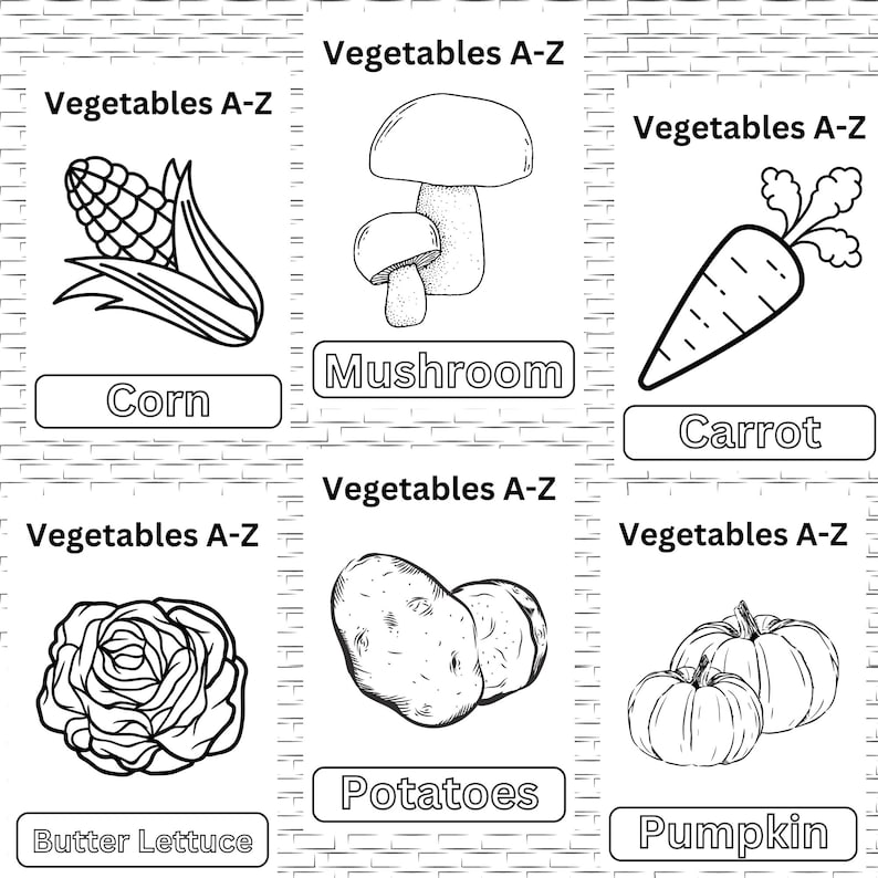 Printable Vegetable Coloring Book Activity for Kids of Any Age, Learn ...