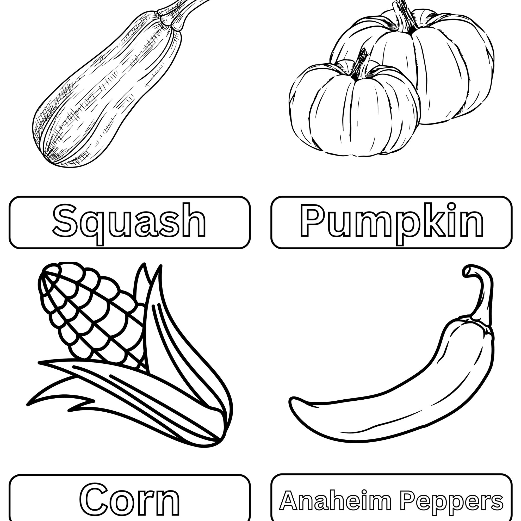 Printable Vegetable Coloring Book Activity for Kids of Any Age, Learn ...