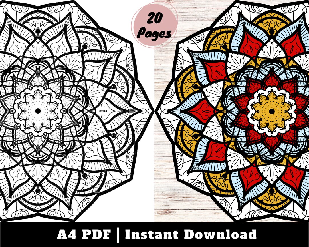 Symmetry Mandala Coloring Pages, Stress Relief Mandala Coloring Book ...