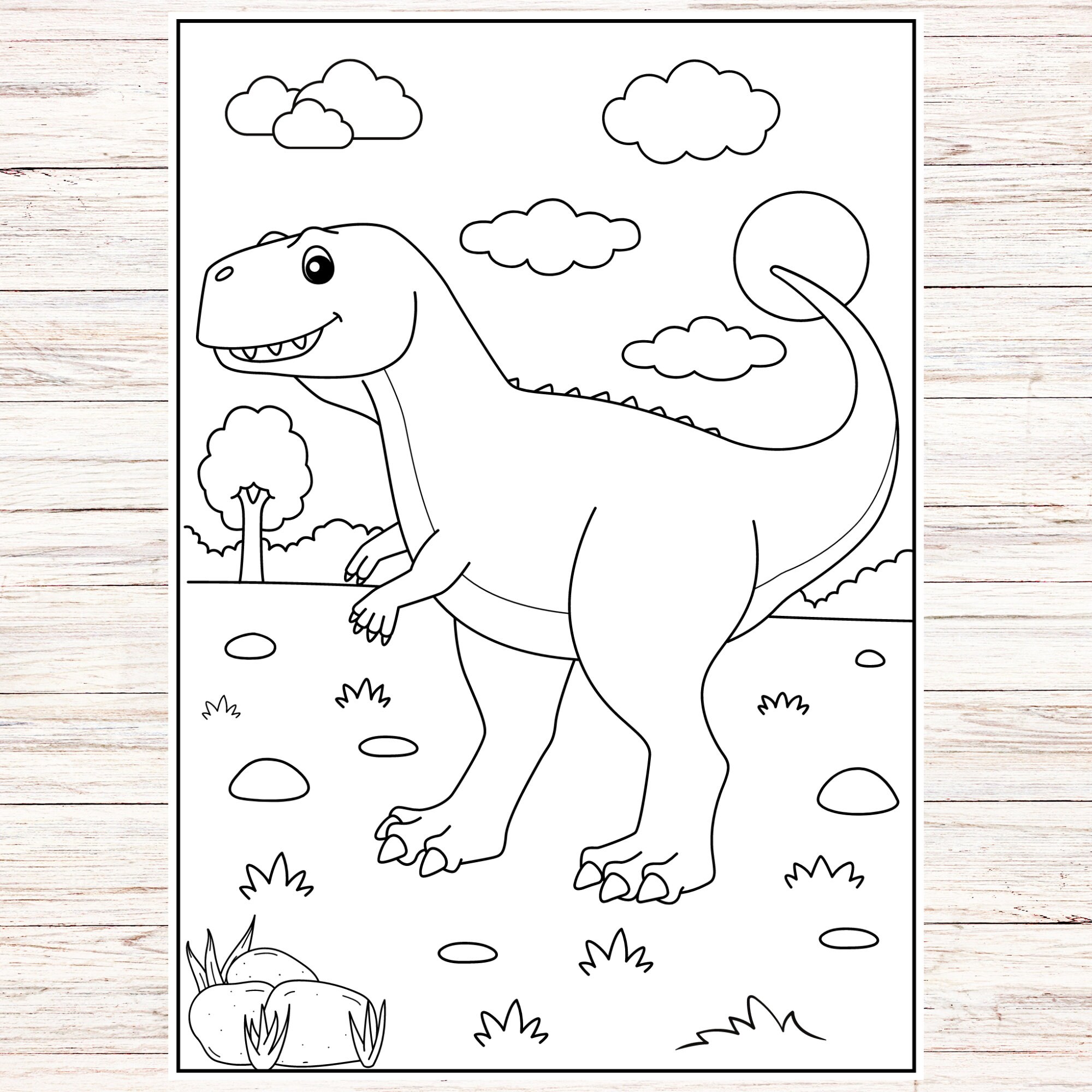 Jurassic Journey Printable Dinosaur Coloring Book for Kids, Dinosaur ...