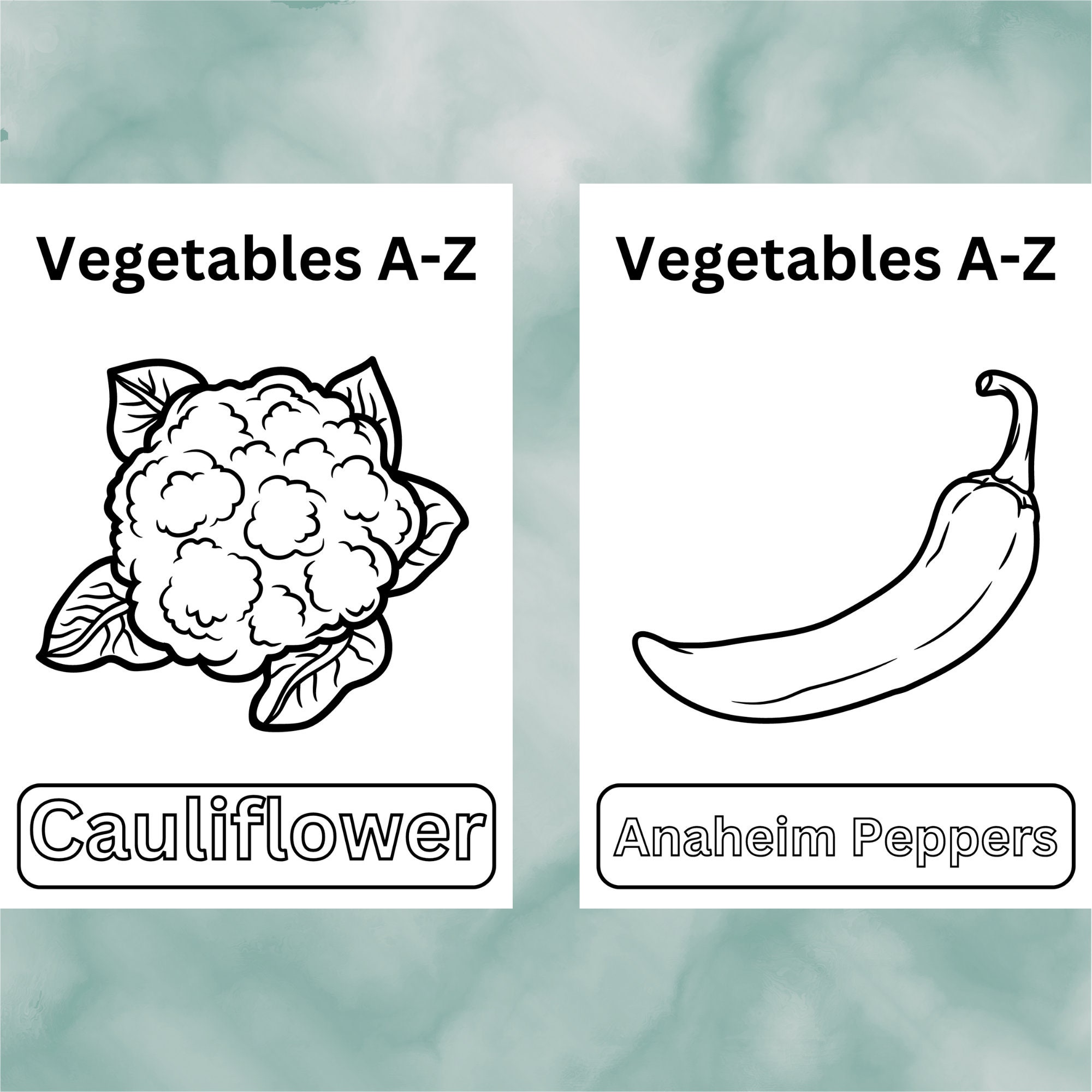 Fruits and Vegetables Coloring Books for Kids, Printable Coloring Book ...