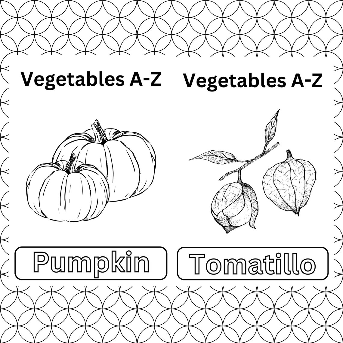 Printable Vegetable Coloring Book Activity for Kids of Any - Etsy