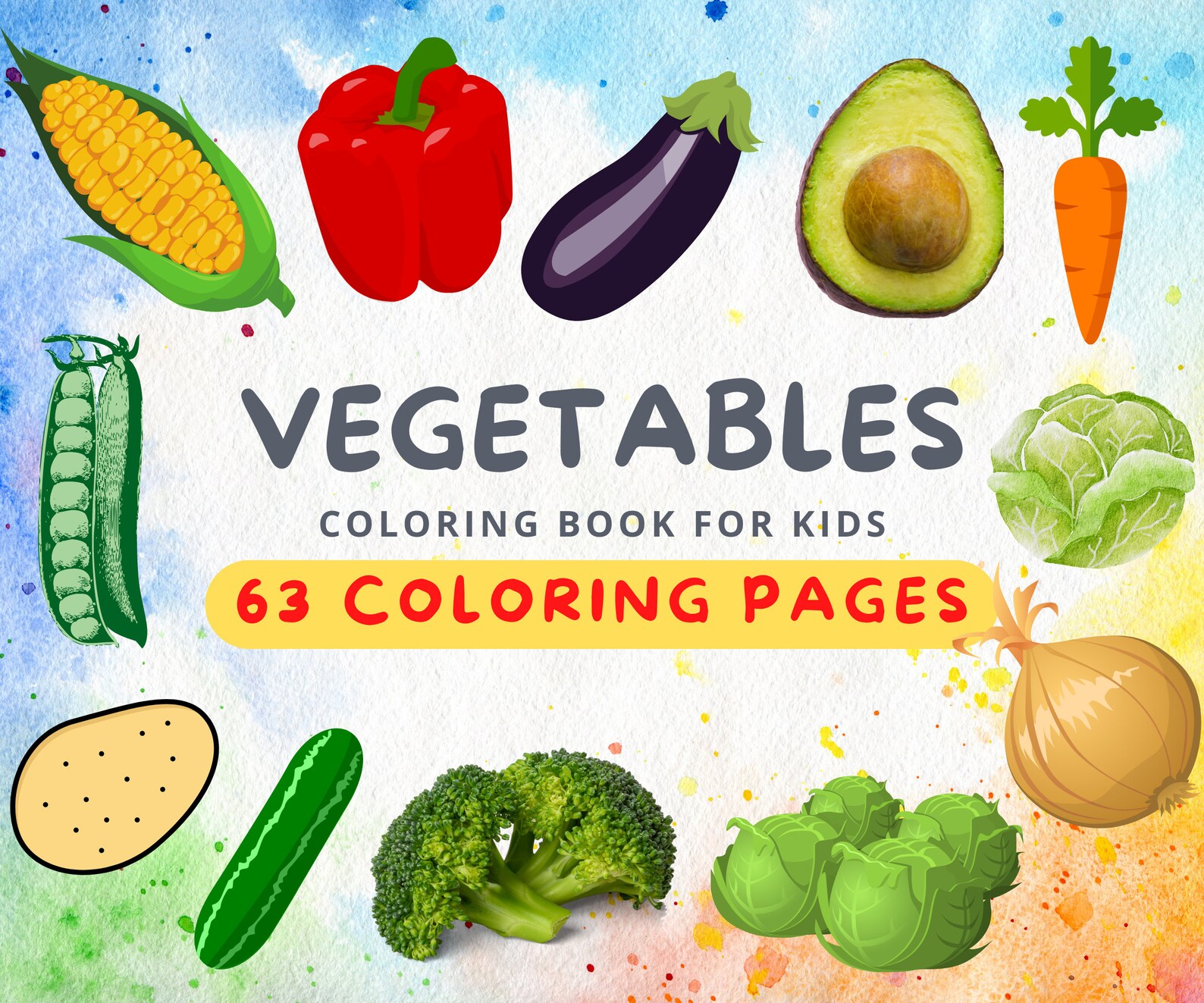 Printable Vegetable Coloring Book Activity for Kids of Any Age, Learn ...