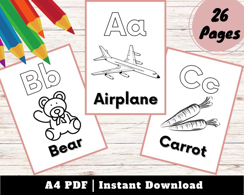 ABC Kids Coloring Book, Learn ABC Having Fun With Alphabet Coloring ...