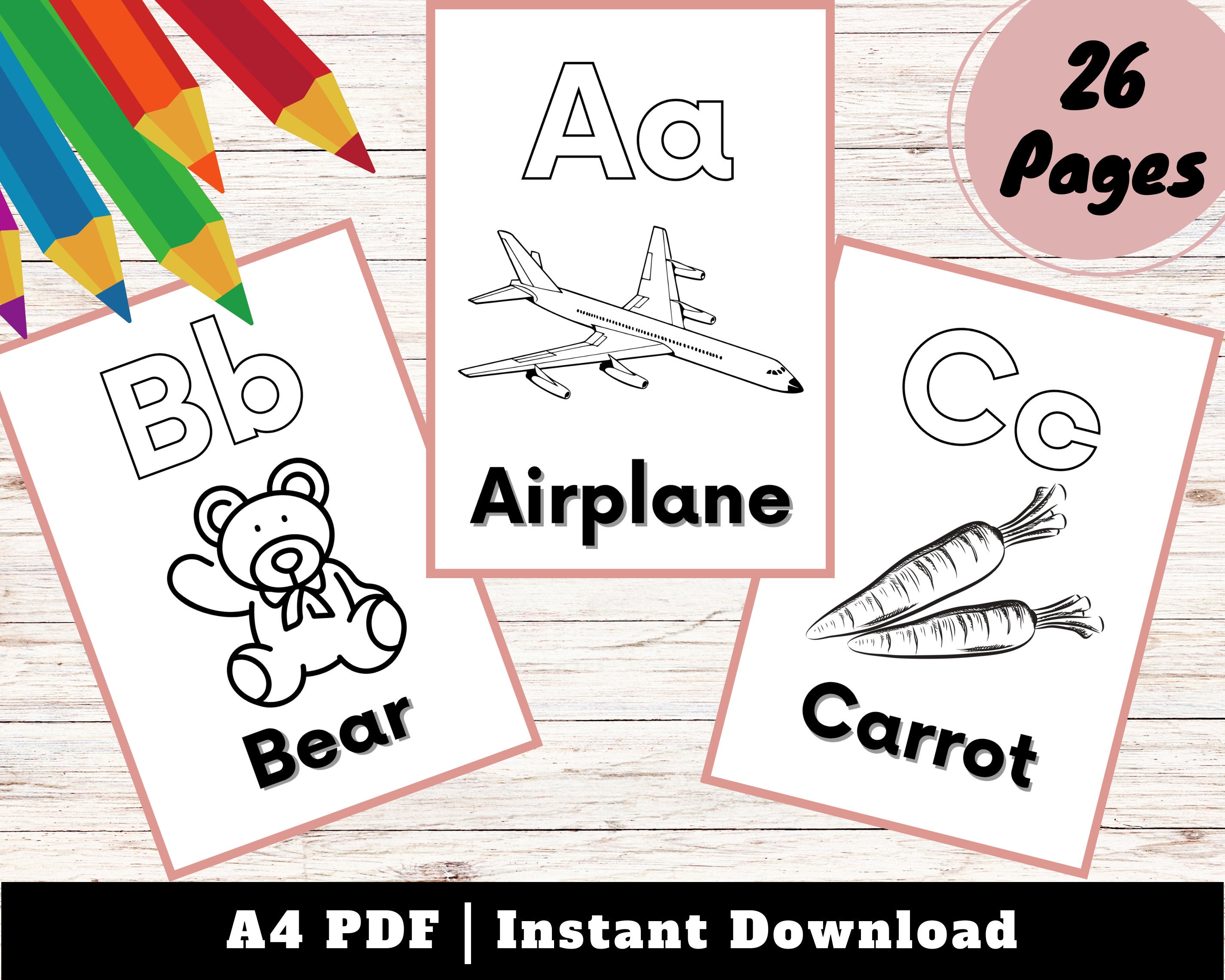 ABC Kids Coloring Book, Learn ABC Having Fun With Alphabet Coloring ...