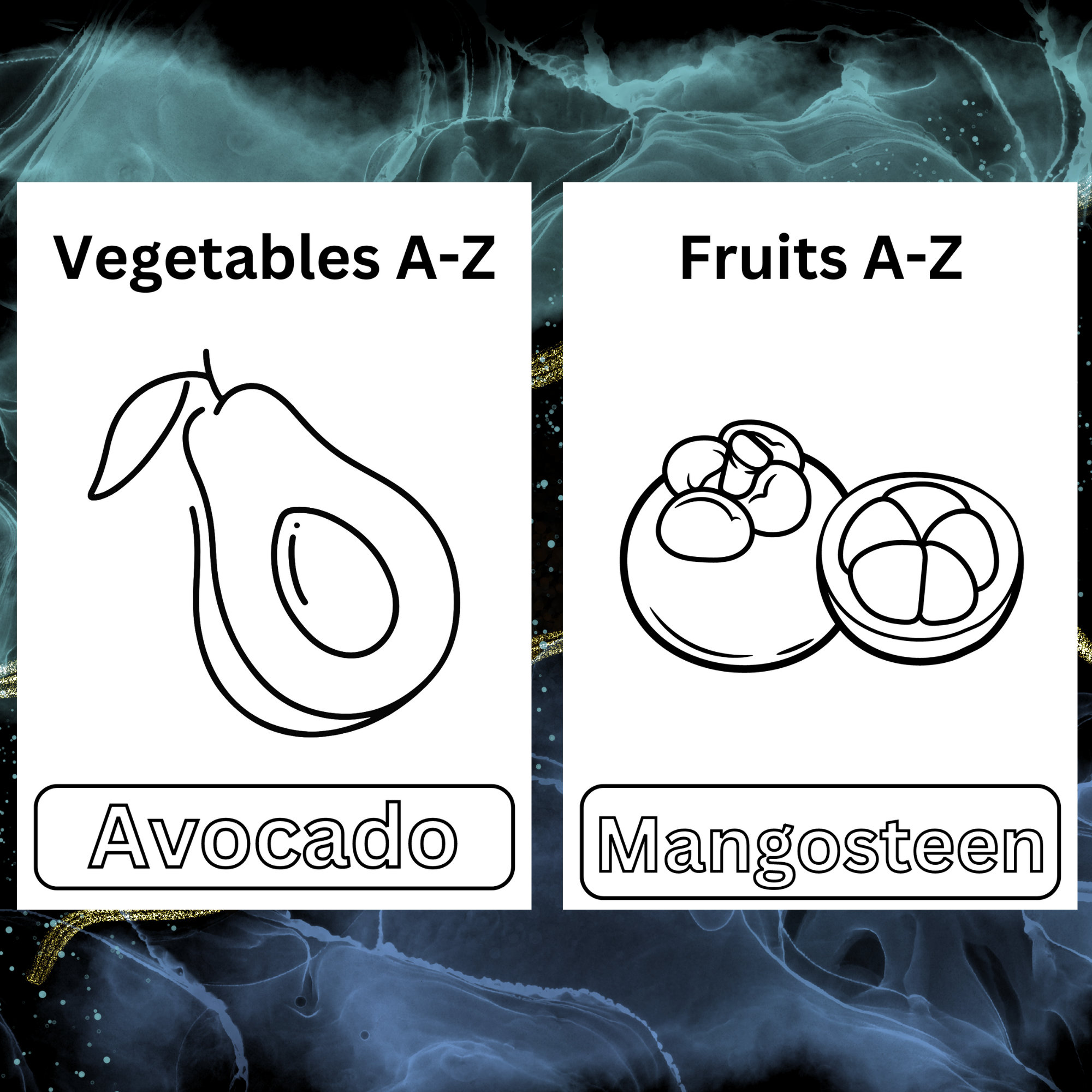 Fruits and Vegetables Coloring Books for Kids, Printable Coloring Book ...