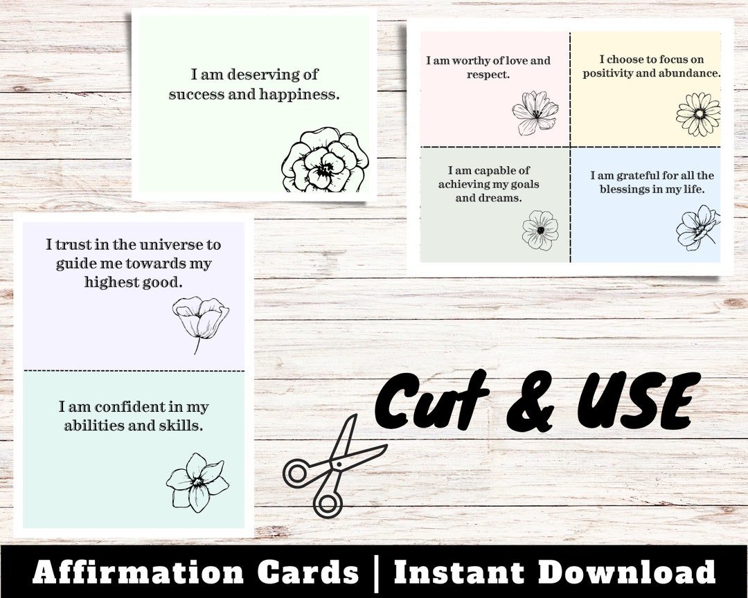 Printable Affirmation Cards, Inspiring Affirmation Cards for Daily ...