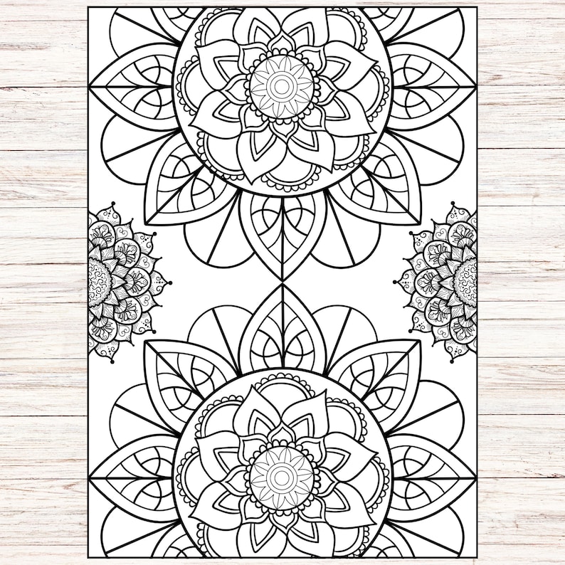 Mandala Coloring Pages: Symmetry Designs for Relaxation (digital ...