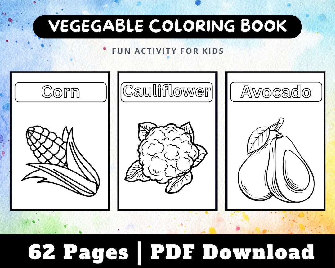 Help Your Child Learn All Vegetables With Our Vegetables Coloring Book ...