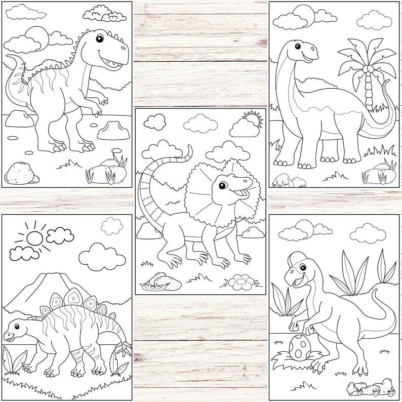Jurassic Journey - Printable Dinosaur Coloring Book for Kids, Dinosaur ...