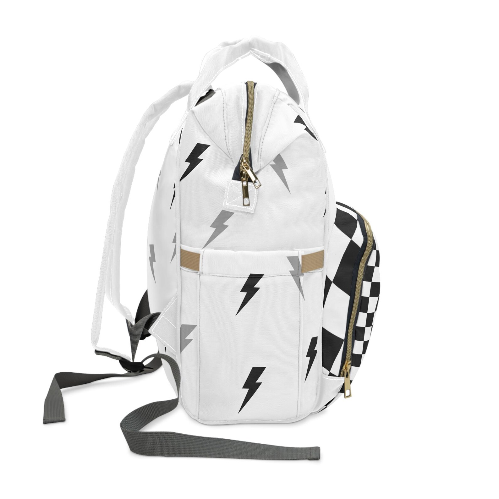 Insulated Checkerboard Lightning Bolt Diaper Backpack, Trendy Baby ...