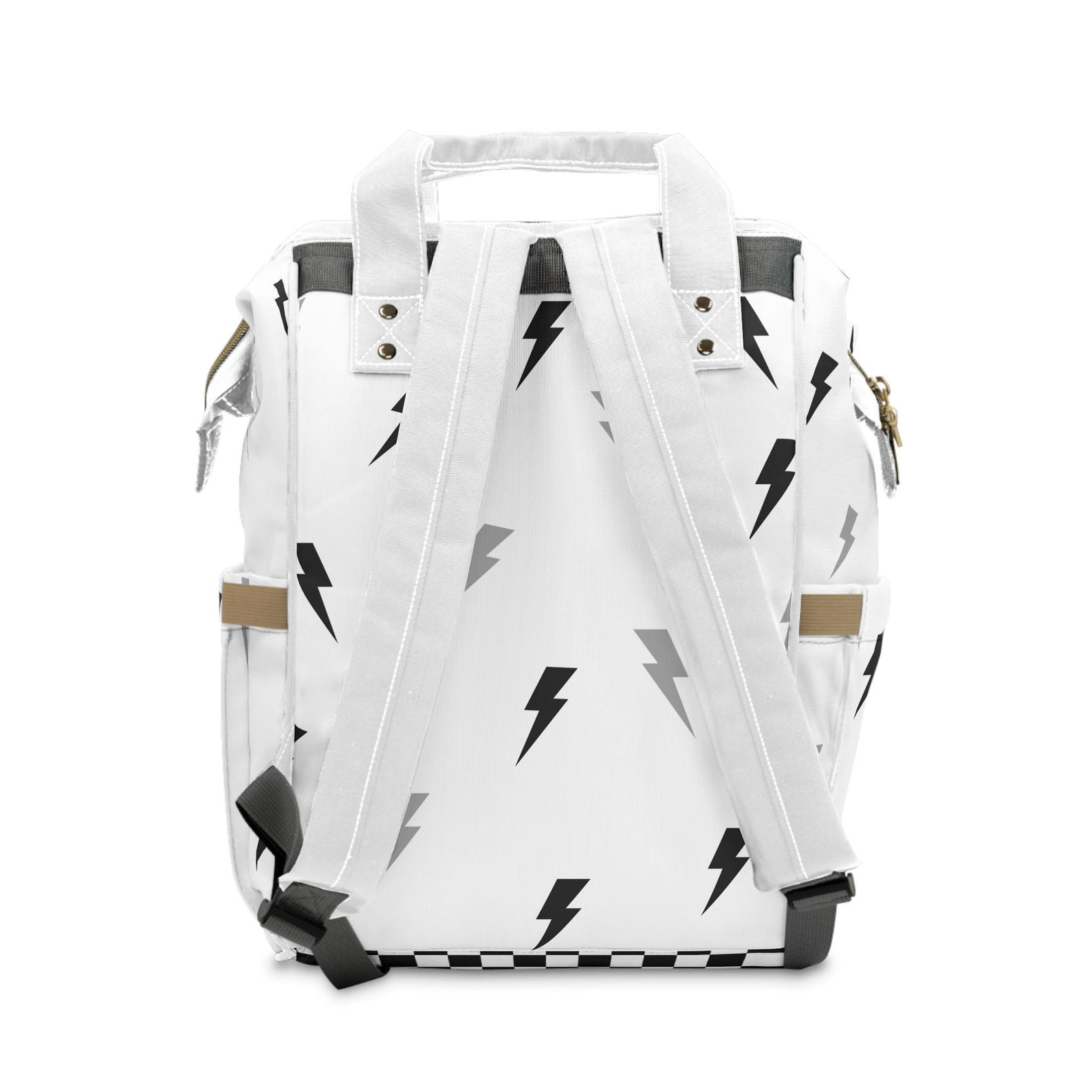 Insulated Checkerboard Lightning Bolt Diaper Backpack, Trendy Baby ...