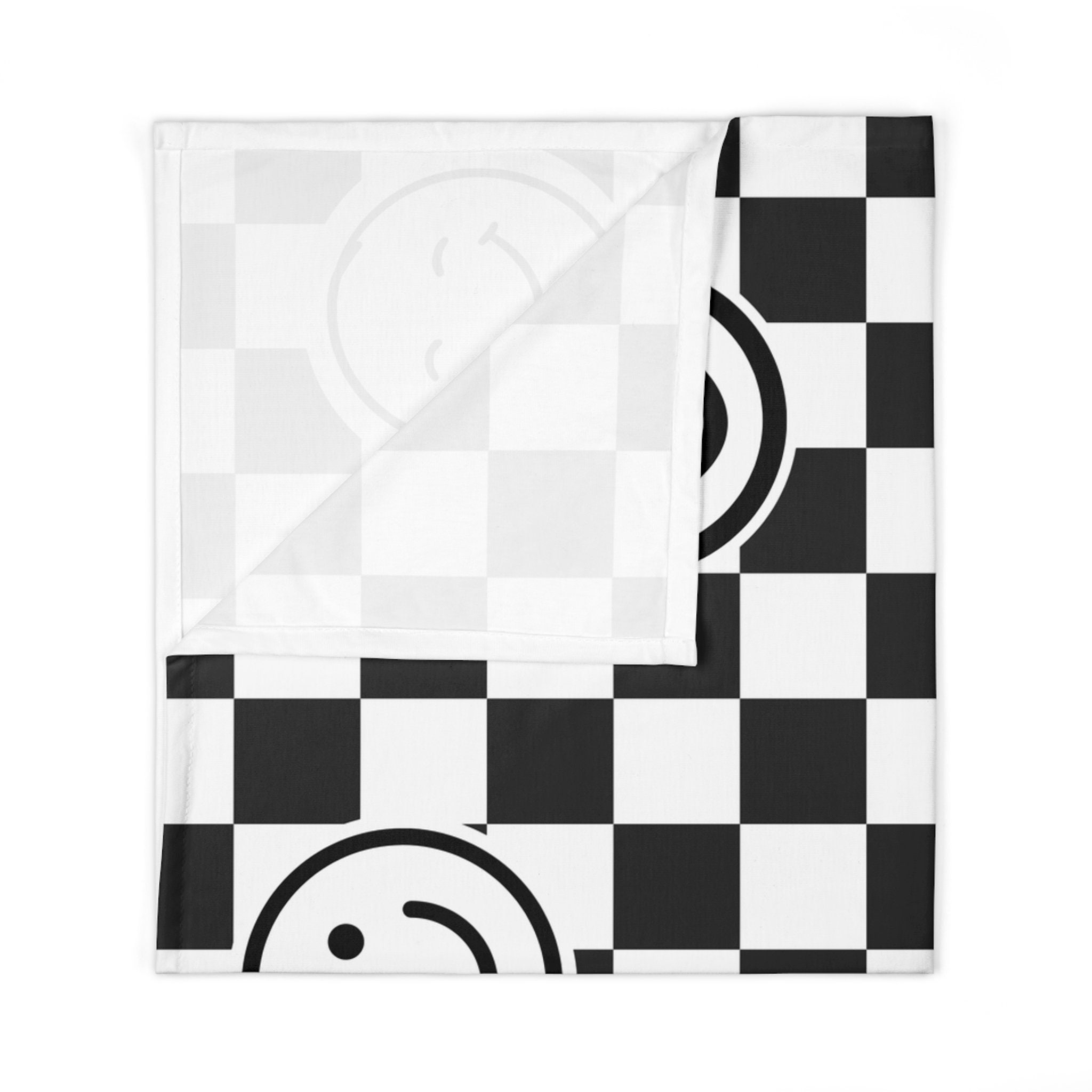 Checkerboard With Smiley Emoji's, Baby Swaddle Blanket, Gift for Baby ...