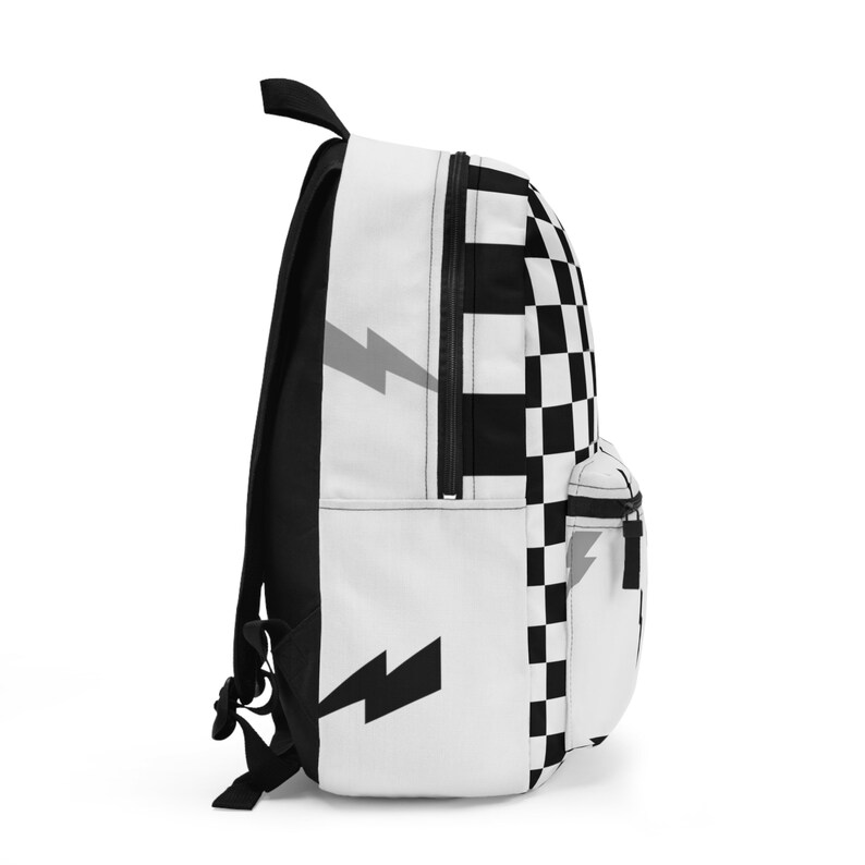 Rad Little Dude Backpack, Lightning Bolts and Checkerboard Design, Back ...