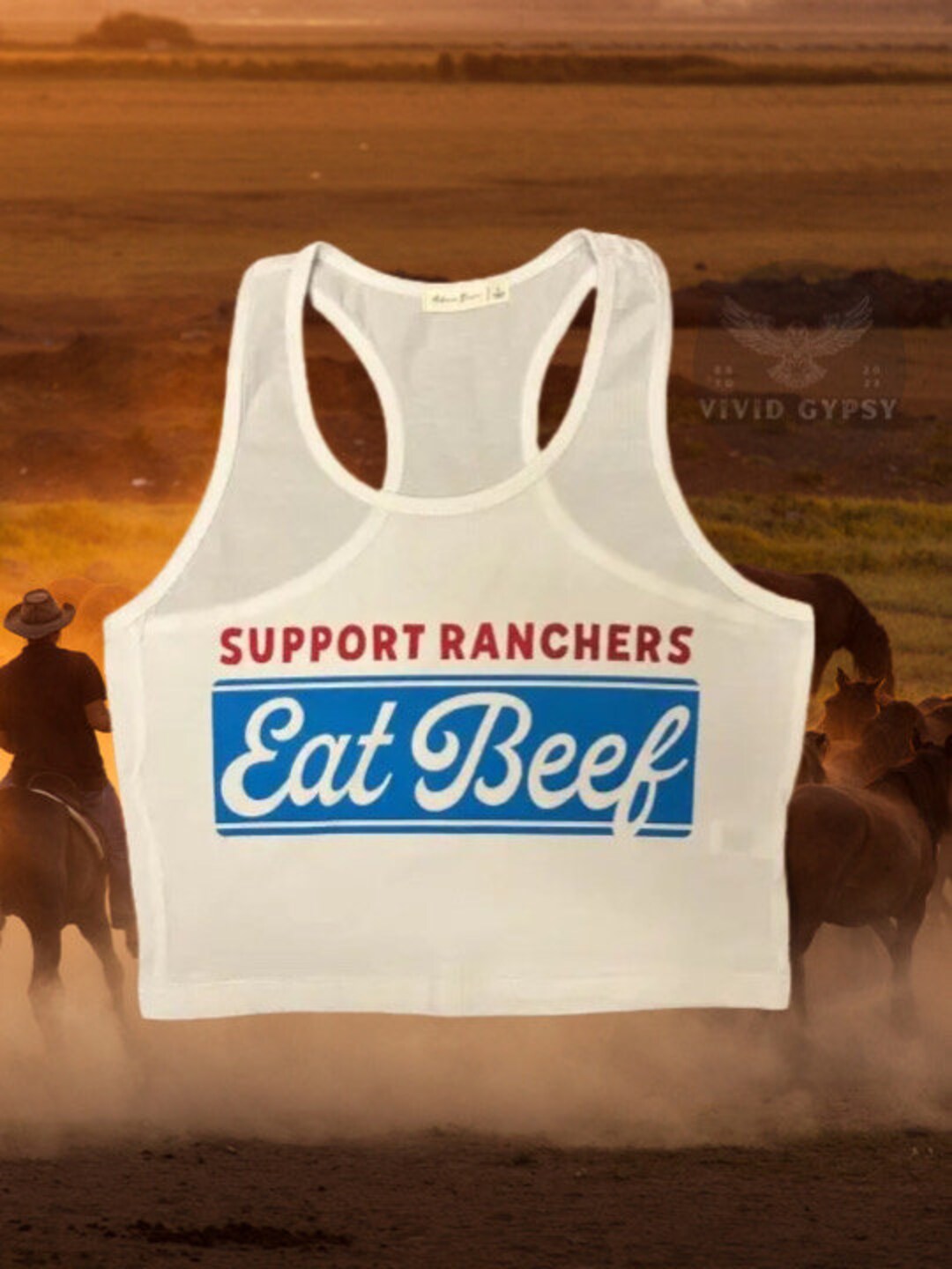 Eat Beef - Crop Tank Top - Etsy