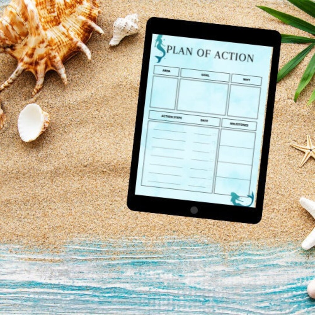 Mermaid Plan of Action Self-improvement Digital Download Worksheet for ...