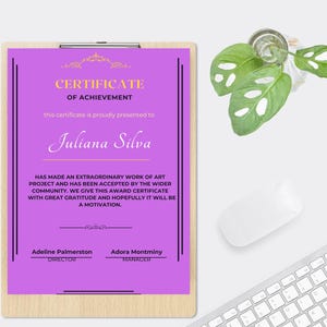 Certificate of Achievement for Art Students, Art Recognition Template ...