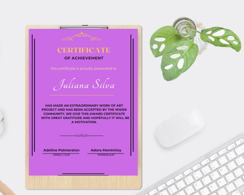 Certificate of Achievement for Art Students, Art Recognition Template ...