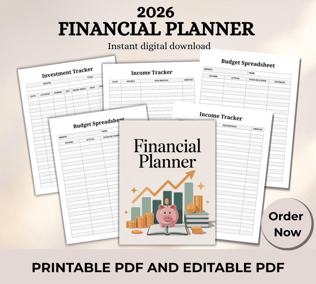 2026 Financial Planner Printable PDF | Budget Planner | Money Tracker ...