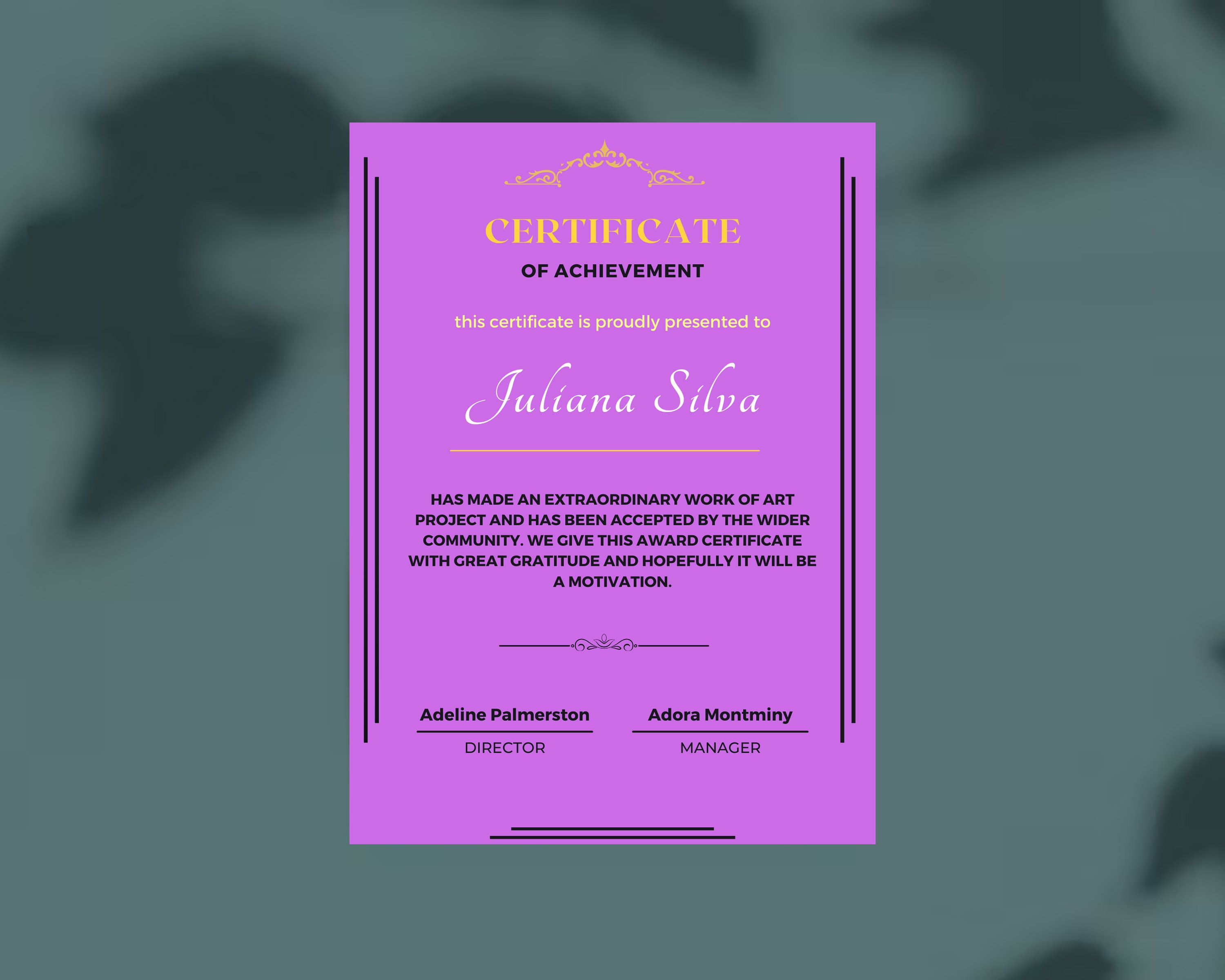 Certificate of Achievement for Art Students, Art Recognition Template ...