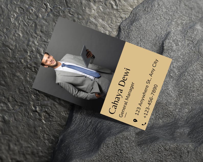 Vertical Business Card Template: General Manager, Editable Canva Design ...