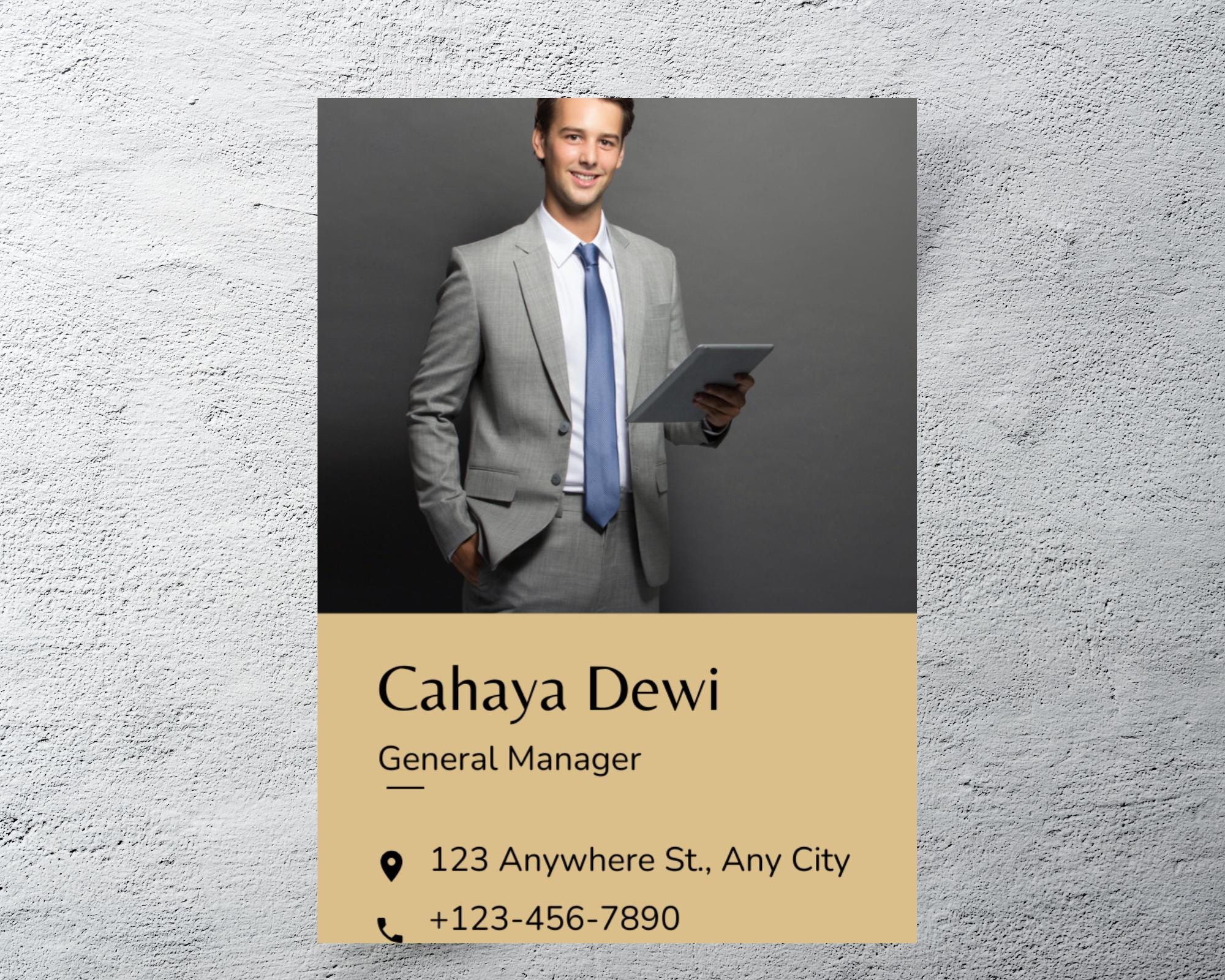 Vertical Business Card Template: General Manager, Editable Canva Design ...
