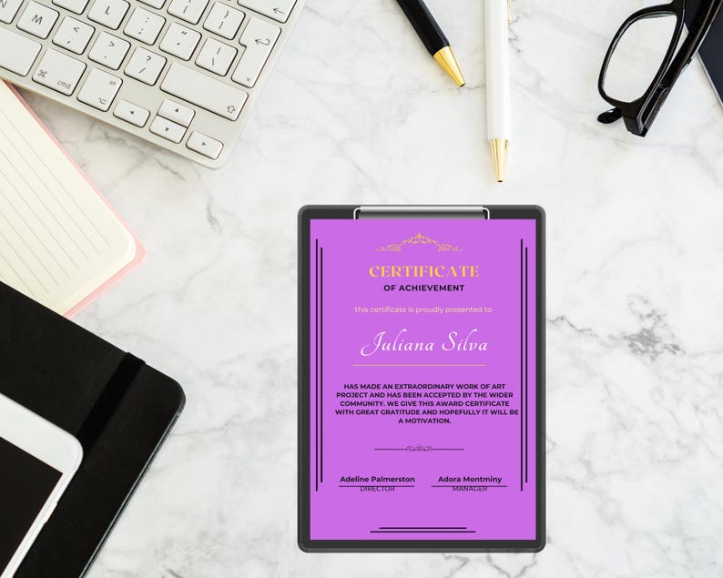 Certificate of Achievement for Art Students, Art Recognition Template ...